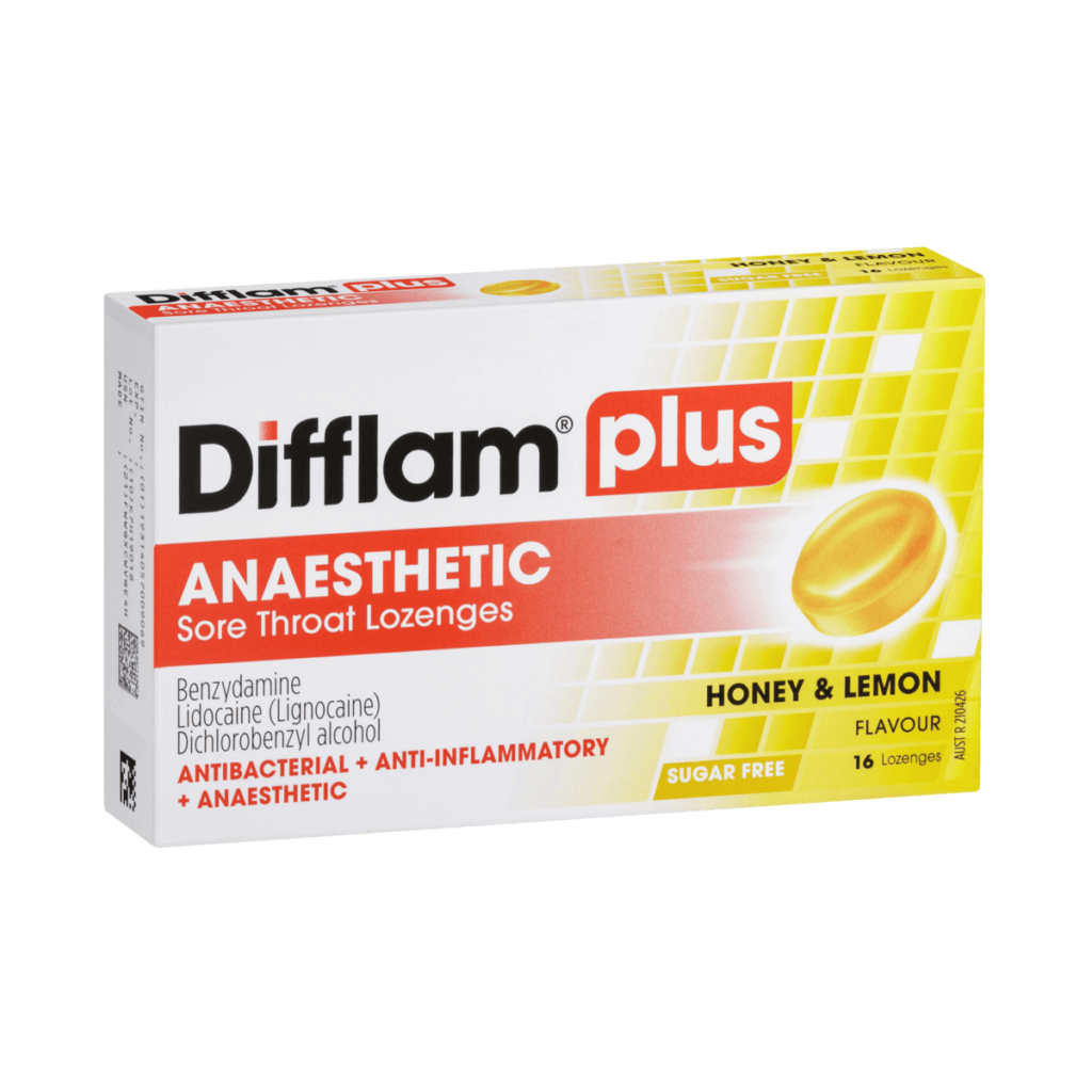 Difflam Plus Anaesthetic + Antibacterial + Anti-inflammatory Lozenges ...