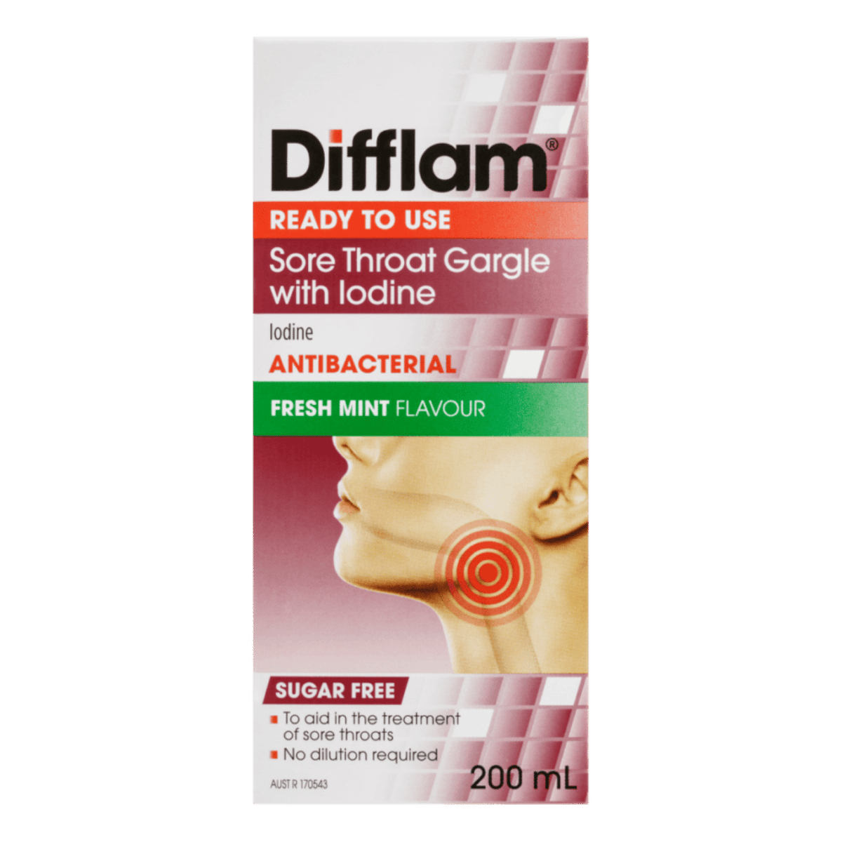 Difflam Ready to Use Sore Throat Gargle with Iodine - Difflam